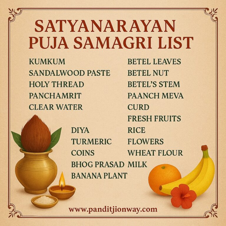 Satyanarayan Puja Samagri List | सत्यनारायण पूजा में लगने वाली सामग्री ...