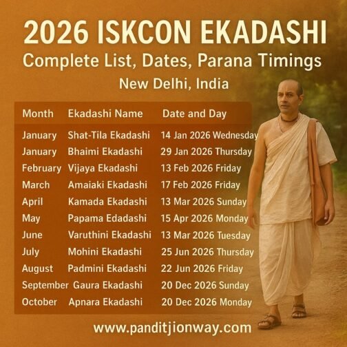 2026 ISKCON Ekadashi Vrat – Complete List, Dates, Parana Timings