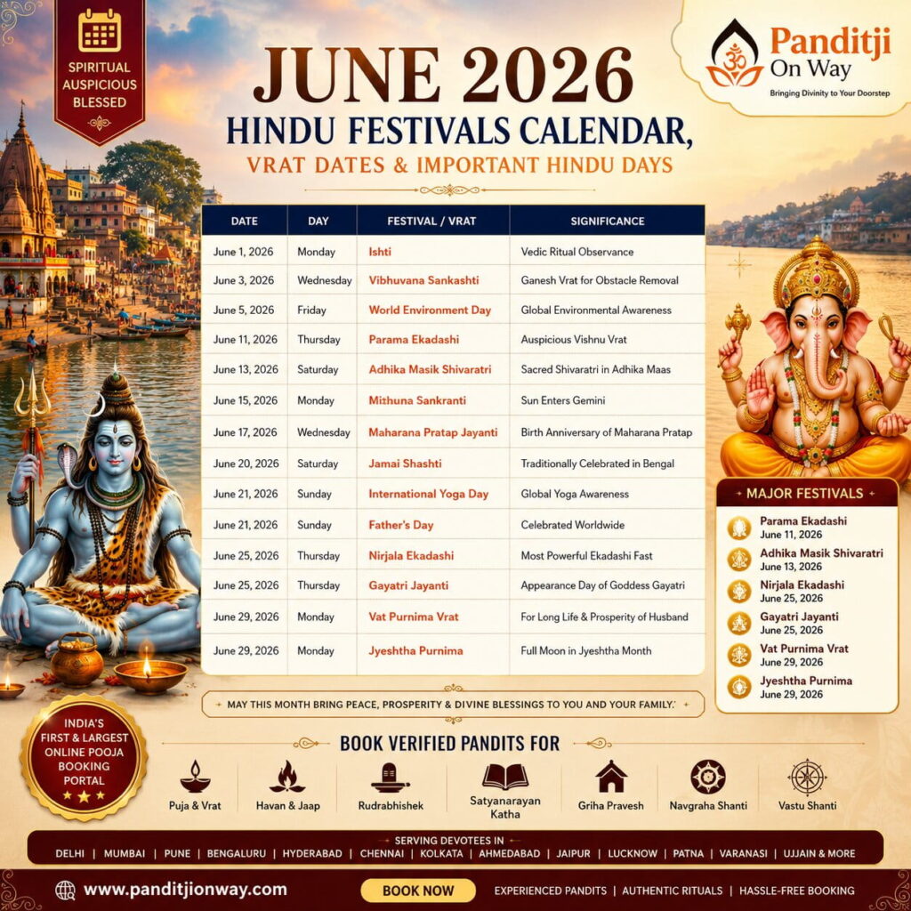 June 2026 Hindu Festivals Calendar, Vrat Dates & Important Hindu Days ...